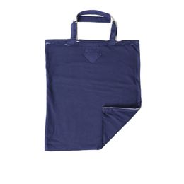 Prada Blaues Jerseystoff-Logo Schulter-Einkaufs-Tote Tasche