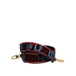Dolce & Gabbana Schwarze Baumwolle Bedruckte Damenhandtasche Zubeh&ouml;r Schultergurt