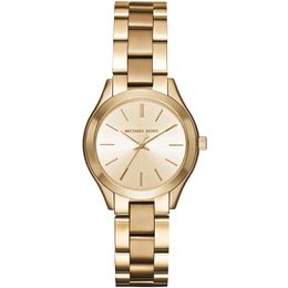 Michael Kors MK3512 Mini Slim Runway Damenuhr 34 mm Goldfarbene Edelstahl