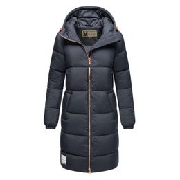 Marikoo lange Damen Steppjacke mit Kapuze & Kragen &ndash; Modell Nomadiaa