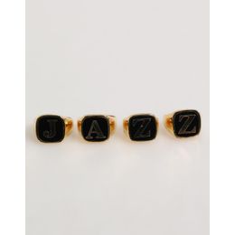 Dolce & Gabbana Goldfarbene Messing JAZZ Buchstaben Set 4 Teile Verstellbarer Ring