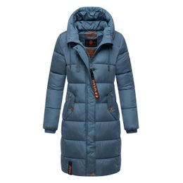 Marikoo Damen Winterjacke &ndash; Lange Steppjacke mit Kapuze & vielen Taschen