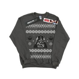 Star Wars Mens Christmas Darth Vader Fair Isle Sweatshirt (Charbon de bois)