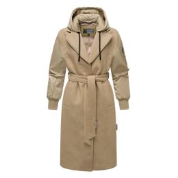 Marikoo Damen Wickelmantel mit Kapuze & G&uuml;rtel &ndash; Modell Tjadee