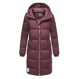 Marikoo lange Damen Steppjacke mit Kapuze & Kragen &ndash; Modell Nomadiaa