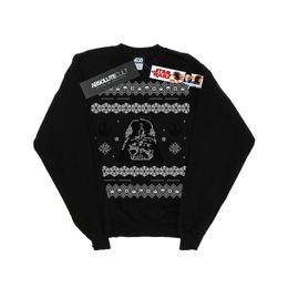 Star Wars Mens Christmas Darth Vader Fair Isle Sweatshirt (Noir)