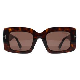 Tom Ford Brigitta FT1188 52E gl&Atilde;&curren;nzend dunkel havanna hellbraun Sonnenbrille