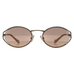 Miu Miu MU52YS ZVN20F blassgoldene rosa Spiegel-Sonnenbrille