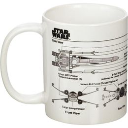 Star Wars - Kaffeebecher "X-Wing Fighter", Skizze (Wei&szlig;/Schwarz)