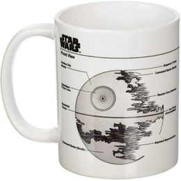 Star Wars - Kaffeebecher "Death Star", Skizze (Wei&szlig;/Schwarz/Grau)