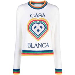 Casablanca Heart Casa Markenpullover, Wei&szlig;e Strickware