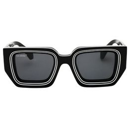 Off-White Off White - "Francisco" Umriss-Sonnenbrille f&uuml;r Herren/Damen Unisex (Schwarz/Dunkelgrau)