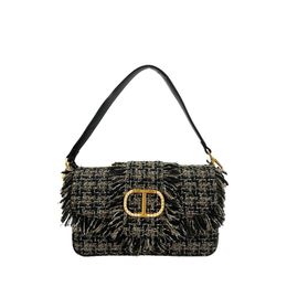 TWINSET Schwarze PU Damen Schultertasche