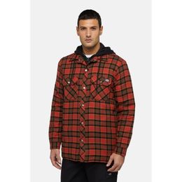 Dickies Fleece Kapuzen-Flanellhemd Herren Rotes Shirt-Jacke