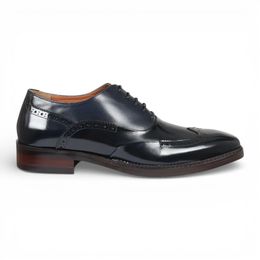 Justin Reess Herren-Brogue-Schuhe aus schwarzem Lackleder - Harry