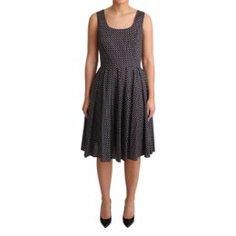 Dolce & Gabbana Blumenprint Baumwollpopeline Kleid A-Linie Midi Kleid