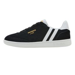 Patrick - "Lyon" Sneaker f&uuml;r Herren, Wildleder, Cupsohle (Schwarz/Wei&szlig;)