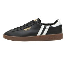 Patrick - "Monaco" Sneaker f&uuml;r Herren, Wildleder, Cupsohle (Schwarz/Wei&szlig;/dunkeles Gummi)