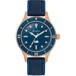Bulova Archive Series Mil Ships 150th Anniversary Edition Blau Herren Armbanduhr 98A325