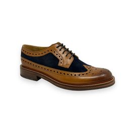 Chapman & Moore Longwing Brogue Leder/Suede Herren Schuhe Tan/Navy