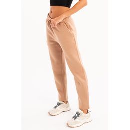 JUSTEVER Relaxed Fit, hochgeschnittene, fleecegef&uuml;tterte Damen-Jogginghose aus Nerzleder - Echo