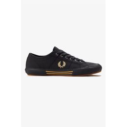 Fred Perry B708 Vintage Tennis Canvas Herren Schuhe Schwarz/Champagner