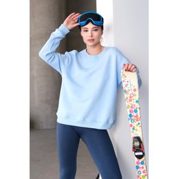 JUSTEVER Rundhals-Sweatshirt mit Basic-Muster, blau, Damen - Aura