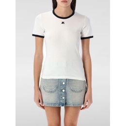 Courr&egrave;ges Slim Fit T-Shirt mit kurzem Arm und Rundhalsausschnitt