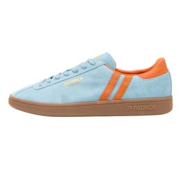 Patrick - "Monaco" Sneaker f&uuml;r Herren, Wildleder, Cupsohle (Hellblau/Orange)