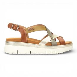 Pikolinos Damen-Keilsandalen aus braunem Leder, extraleicht, f&uuml;r den Sommer - Palma