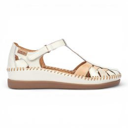 Pikolinos Damen-Keilsandalen aus wei&szlig;em Leder - Cadaques