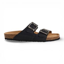 Tamaris Herren-Sandalen aus schwarzem Leder mit Fu&szlig;bett