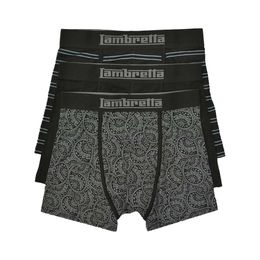 Lambretta - Boxershorts f&uuml;r Herren (3er-Pack) (Schwarz/Grau)