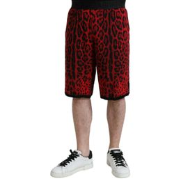 Dolce & Gabbana Rote Leopardenmuster Shorts Stil Pan75018