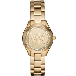 Michael Kors MK3477 Mini Slim Runway 33 mm Goldfarbene Damenarmbanduhr