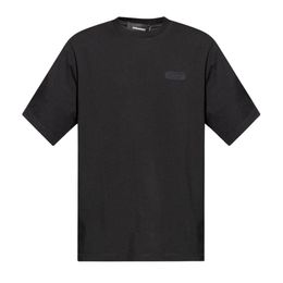 Dsquared2 Loose Fit Monotone Logo Schwarzes T-shirt