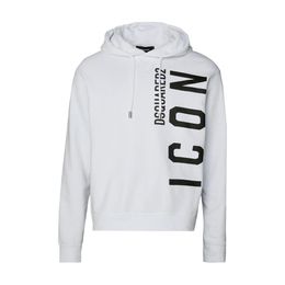 Dsquared2 Wei&szlig;er Hoodie Gr&ouml;&szlig;e L Schwarzes Icon-logo