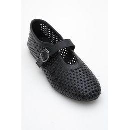 MIRELLA Geflochten Leder Ballerinas Damen