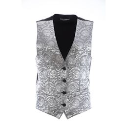 Dolce & Gabbana Dolce & Gabbana Top m&eacute;tallique sans manches en brocart argent&eacute; pour femme