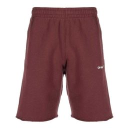 Off-White Off White - "Helvetica" Sweat-Shorts f&uuml;r Herren/Damen Unisex (Burgunderrot)