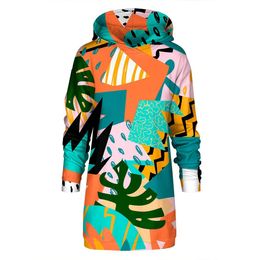 Mr. Gugu & Miss Go "Tropical Abstract" Oversize Hoodie-Kleid