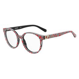 Love Moschino Runde Brille mit rotem Herzdesign