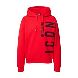 Dsquared2 Roter Hoodie Gr&ouml;&szlig;e L Schwarzes Icon-logo