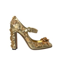 Dolce & Gabbana Goldene Mary Jane Pumps im High-Heel-Stil