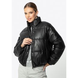 Wittchen Damen-PUFFjacke aus schwarzem Kunstleder