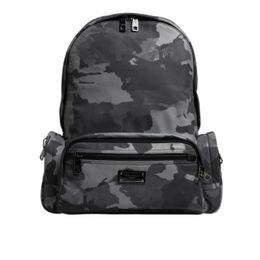Dolce & Gabbana Grauer Baumwoll-Camouflage-Logo-Plakette Rucksack