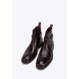 Wittchen Herren-Chelsea-Boots aus Leder mit Schnalle, Braun, Naturleder