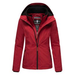 Marikoo Damen &Uuml;bergangsjacke Erdbeere mit Doppelkragen & Fleece-Innenfutter