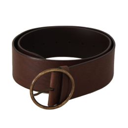 Dolce & Gabbana Leder G&uuml;rtel Braun Runde Schnalle