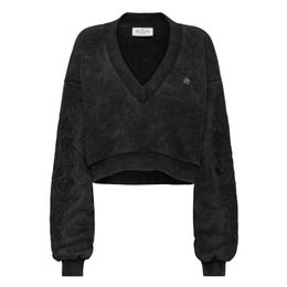 Philipp Plein Washed V-Neck Sweatshirt Piercing